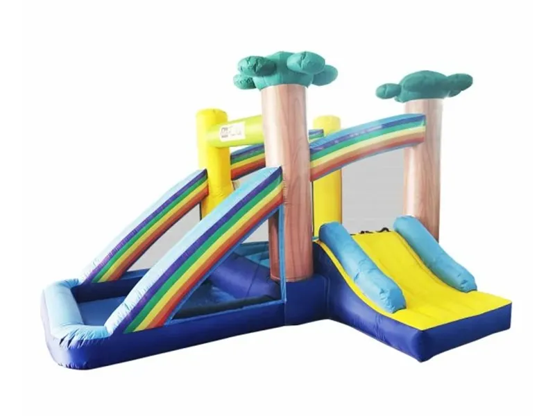 Rainbow Inflatable Jumping Castle - Inflatable Slide and Bouncy Castle ...
